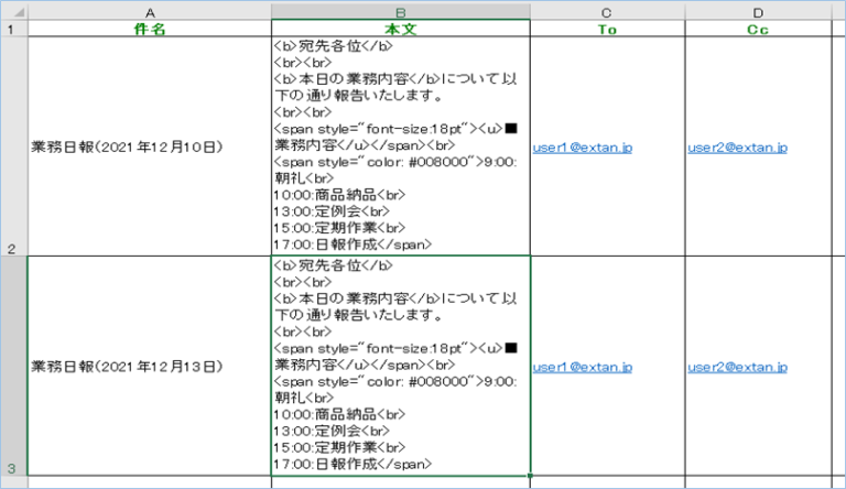 【Outlook VBA】HTML形式のメールを作成/送信する方法！書式やハイパーリンクも設定可！ - エク短｜Extan.jp